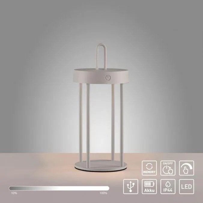 LD 19300-40 ANSELM LED stolní lampa na baterie mobilní 28cm dotykový stmívač IP44 zahradní svítidlo 2700K - JUST LIGHT