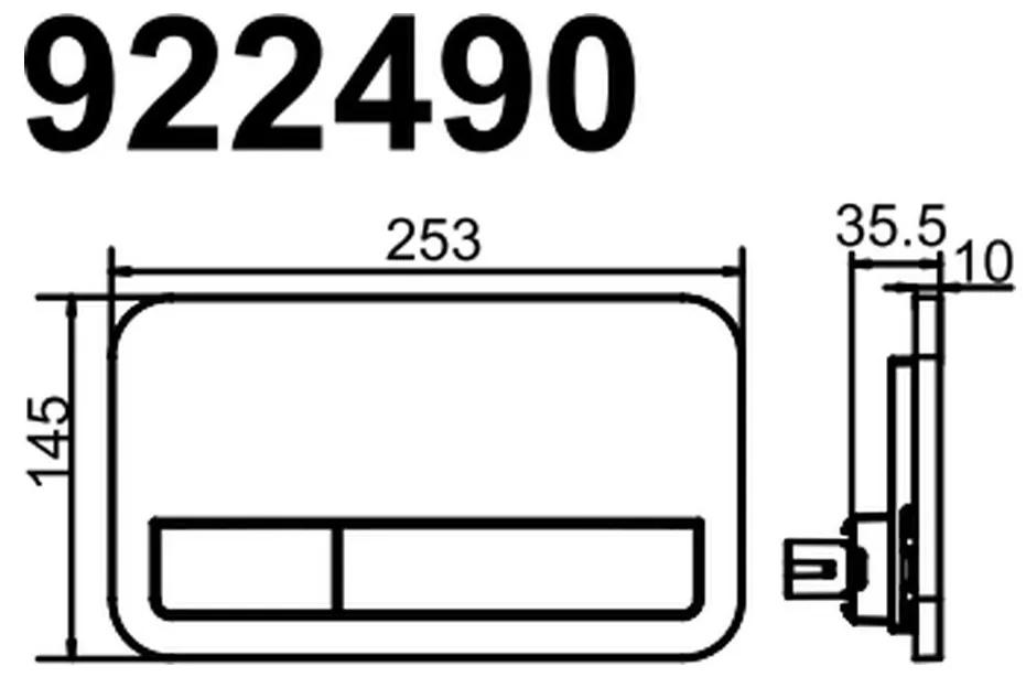 Villeroy & Boch Villeroy Boch ViConnect: E200 ovládací tlačítko k WC, chrom matný, 92249069
