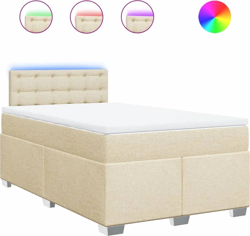 Box spring postel s matrací krémová 120x200 cm textil 3288174