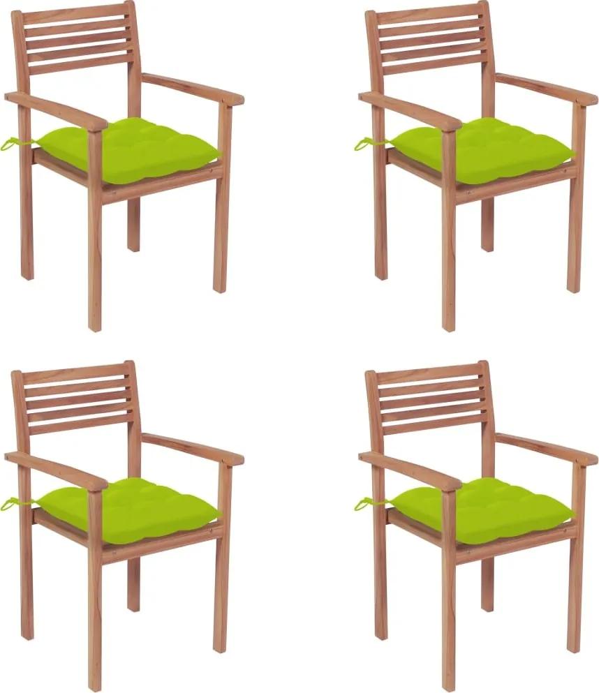 vidaXL Zahradní židle 4 ks podušky masivní teak [3062304] Barva: Béžová