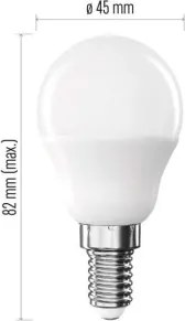Emos lighting LED žárovka Basic Mini Globe / E14 / 5,5 W (40 W) / 470 lm / teplá bílá 1525741451