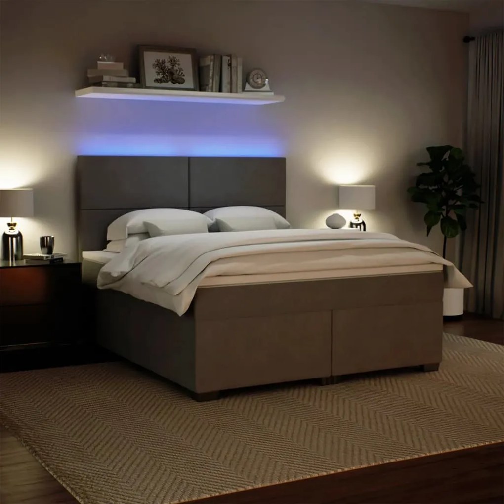 Box spring postel s matrací světle šedá 180x200 cm samet 3293272