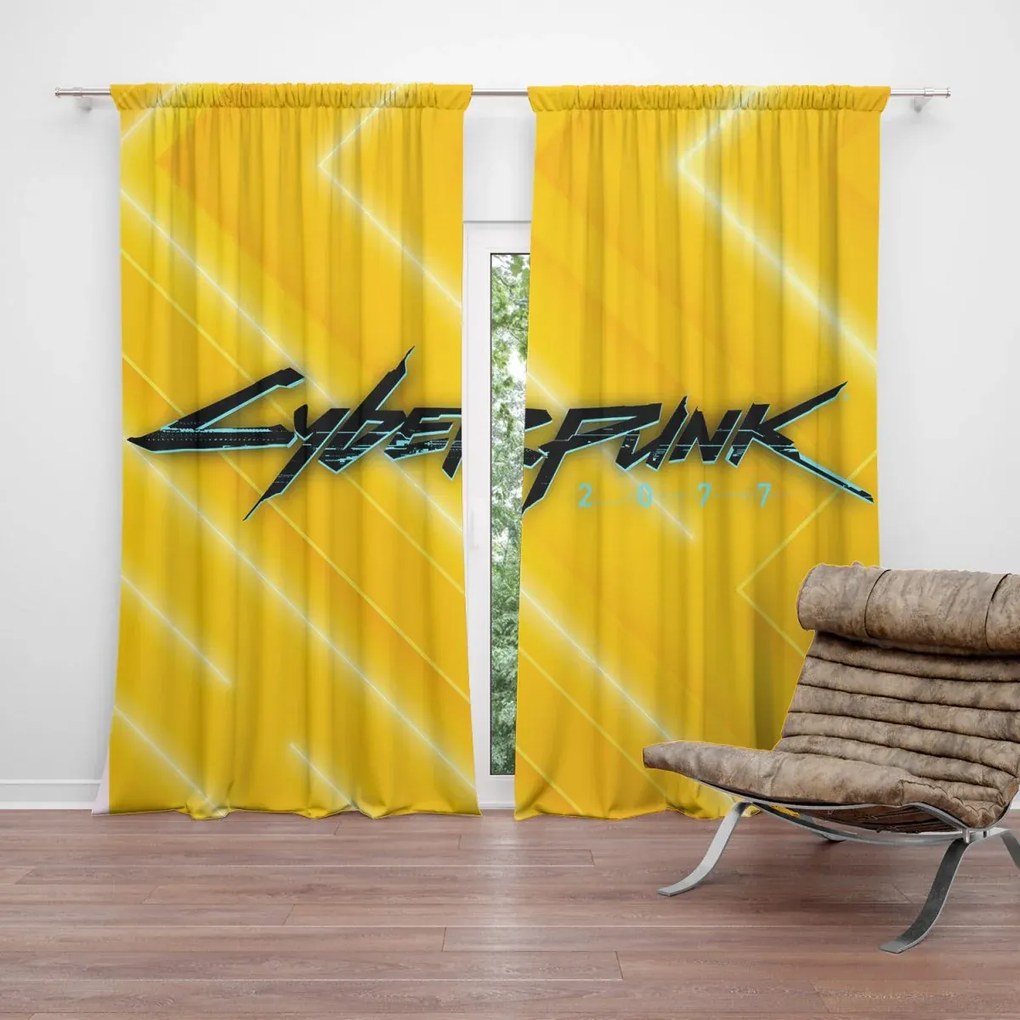 Sablio Závěs Cyberpunk 2077 Žlutý: 2ks 140x250cm