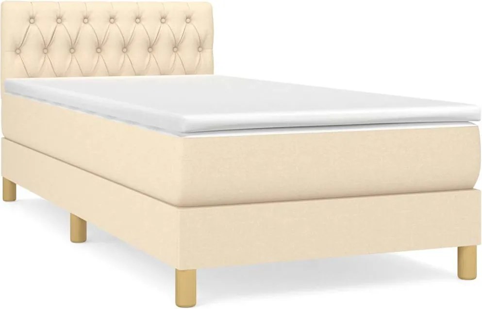 Box spring postel s matrací krémová 100 x 200 cm textil 3140838