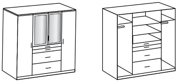 Šatní skříň Aachen, 180 cm, dub san remo