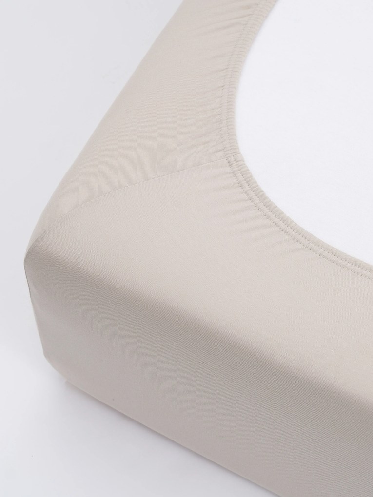 MK Lůžkoviny Jersey prostěradlo s elastanem Deluxe 220 × 200 cm – přírodní