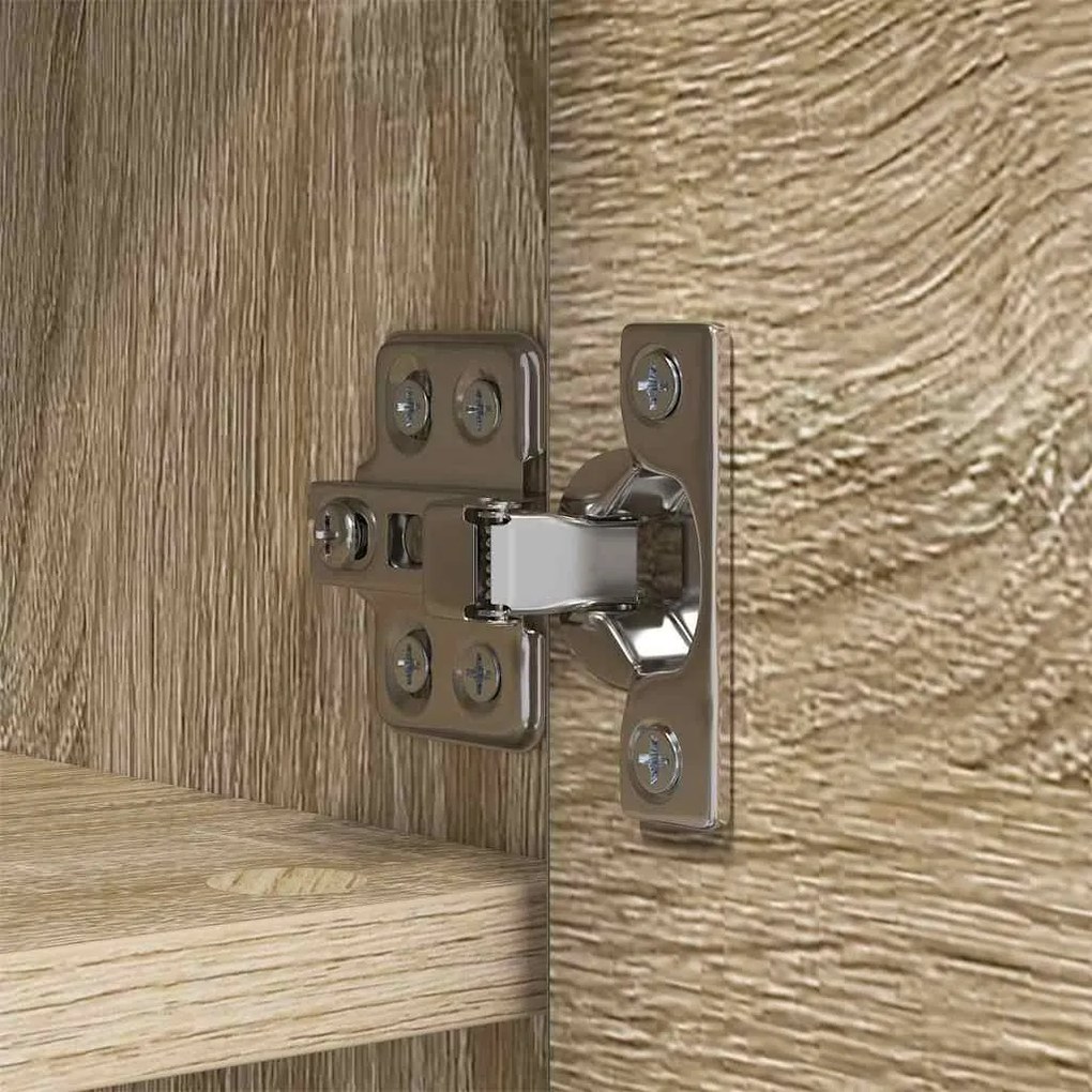 věšák, nástěnný, s dvířky, háčky, kompozitní dřevo, 30x80x20 cm, beton šedá, Dekorino TK20260024
