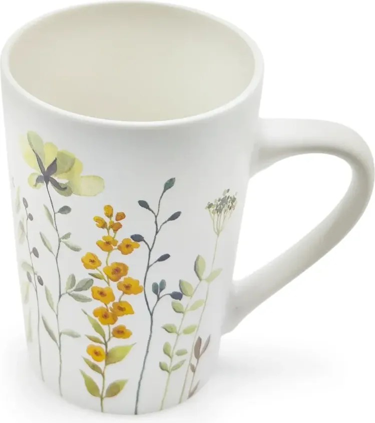 Porcelánový hrnek Oranžová louka, 300 ml – motiv planých máků v teplých tónech, matný povrch