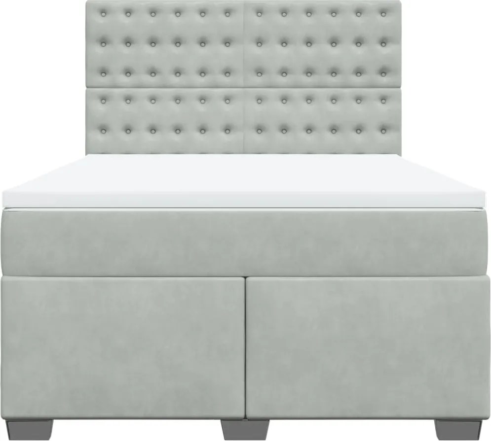 Box spring postel s matrací světle šedá 160x200 cm samet 3293266