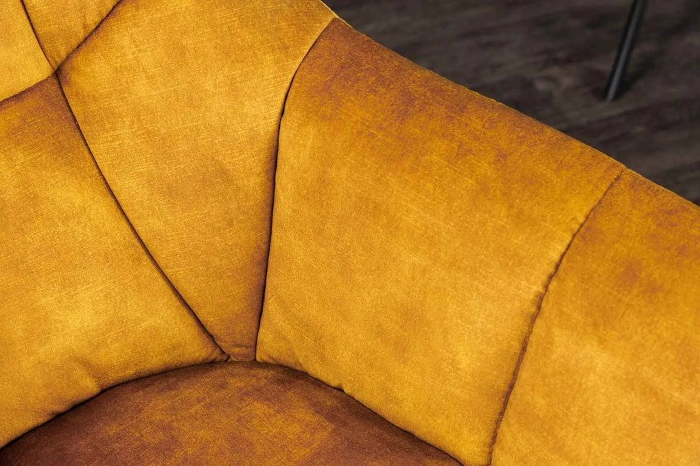 Designová otočná židle Vallerina hořčičný samet