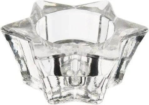 Skleněný svícen hvězda pr. 7,8 cm