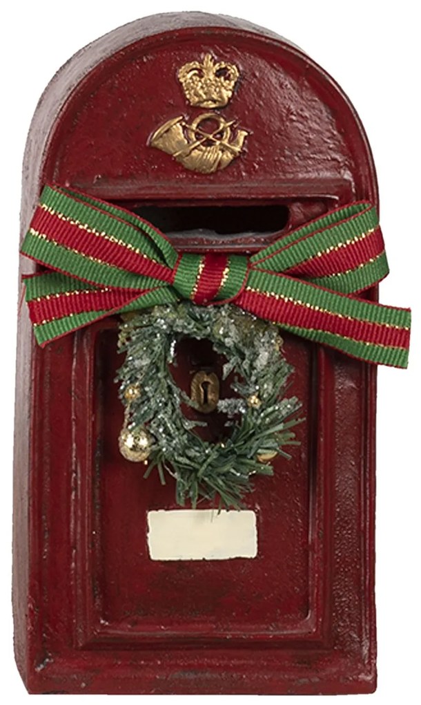 Dekorace retro poštovní schránka s věncem - 8*6*15 cm