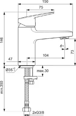 Ideal Standard CeraPlan - Umyvadlová baterie | černá