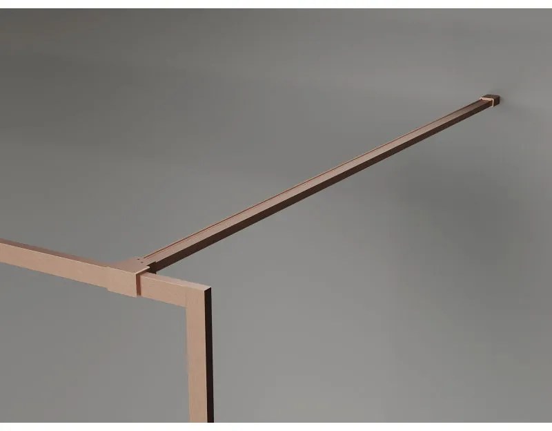 Mexen Kioto-F, sprchová zástěna s rámem 100 x 202 cm, 8 mm čiré sklo, profil měděná matná, 800-100-104-65-00