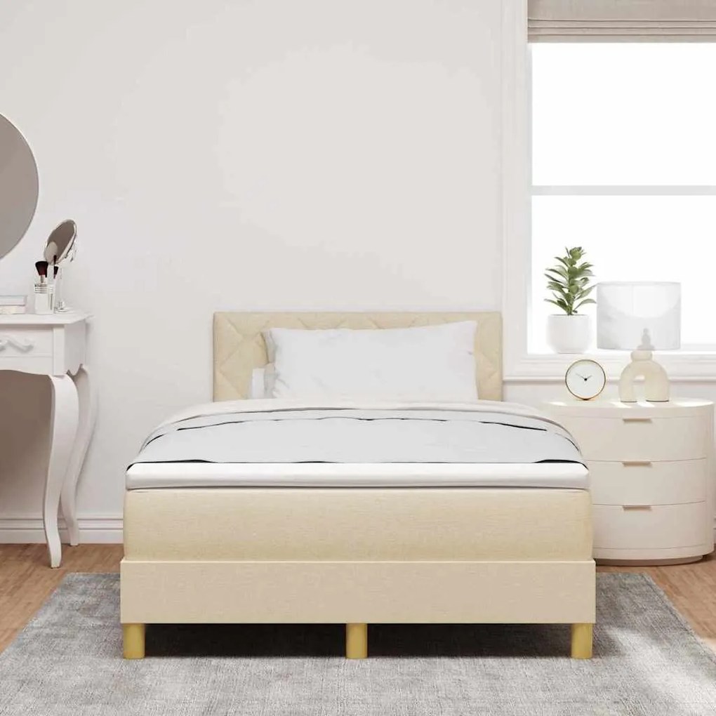 Postel s boxspringem s polštářem Krémová 120 x 200 cm textil 3338991