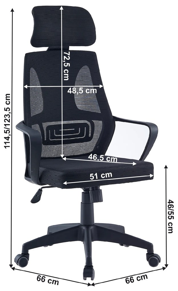 Ergonomická kancelářská židle SOFT - černá síťovina