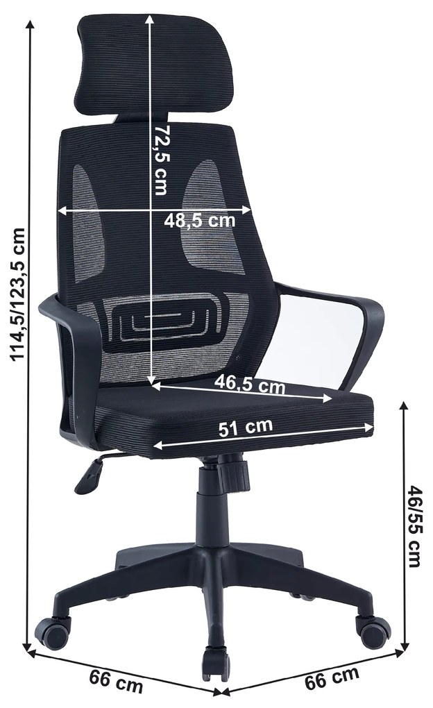 Kancelářská židle SOFT - plast, látka, černá