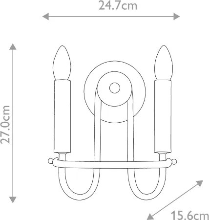 Kichler KL-CAPITOL-HILL2-PNBR - Nás. svítidlo CAPITOL HILL 2xE14/40W/230V zlatá