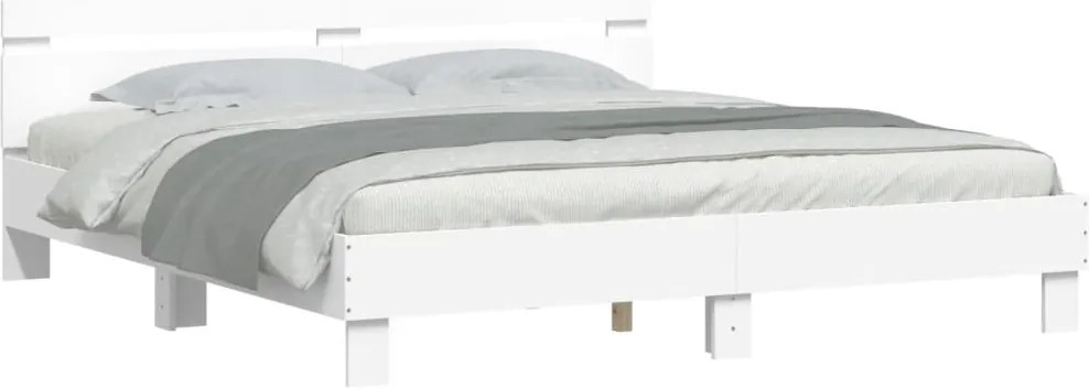 Rám postele s čelem a LED osvětlením bílý 200 x 200 cm 3207518