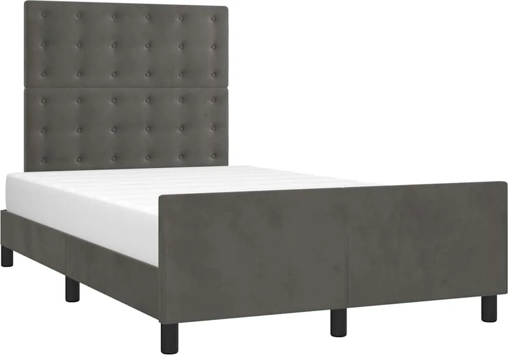 Rám postele bez matrace tmavě šedá 120 x 200 cm samet 3125990