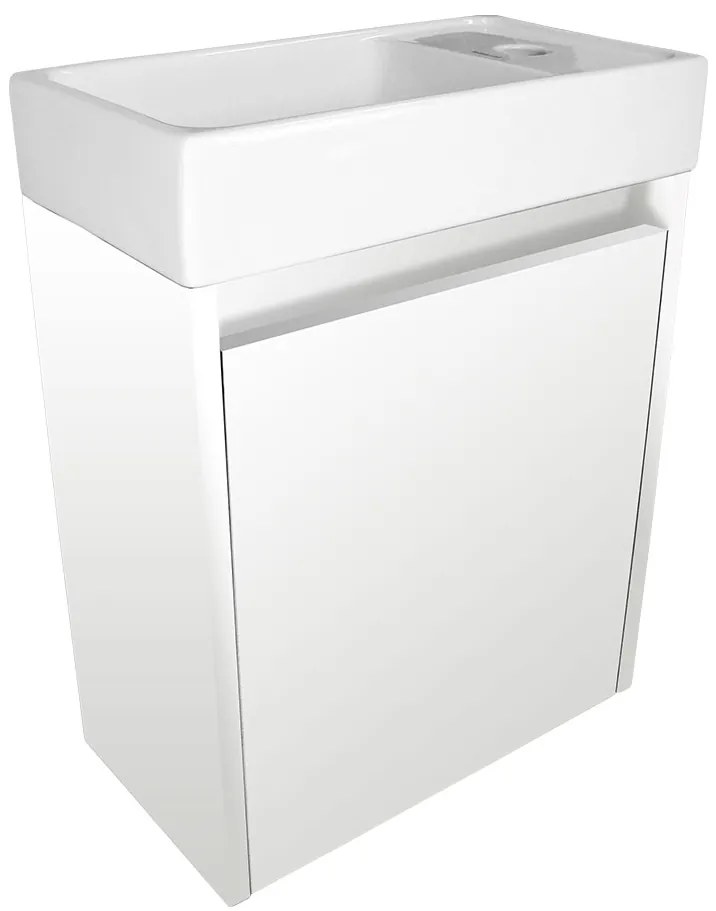 Comodo Koupelnová skříňka závěsná s keramickým umyvadlem Marta 40 White P/L