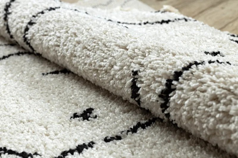 Dywany Łuszczów, Kusový koberec Berber Tetuan B751 cream kruh, 120x120 (průměr) kruh, bílá, ložnice