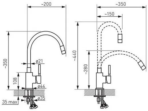 Ferro Dřezy - sada granitový dřez + flexi baterie Ferro Zumba BZA4B, 1-komorový 780x480 mm, grafitový lesk, DRGM48/78HA-SET1-PL