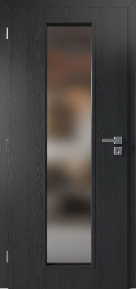 Solodoor Interiérové dveře Etta 7, 70 L, 70 × 197cm, fólie, levé, dub Boston, prosklené