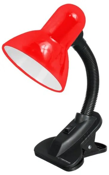 Stolní lampa s klipem na 1 žárovku E27, červená