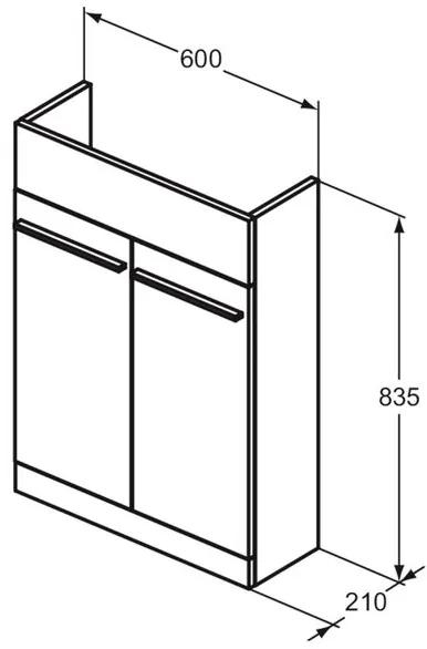 Ideal Standard i.Life S Stojící skříňka pod desku 60 cm, šedý křemen matný T5298NG