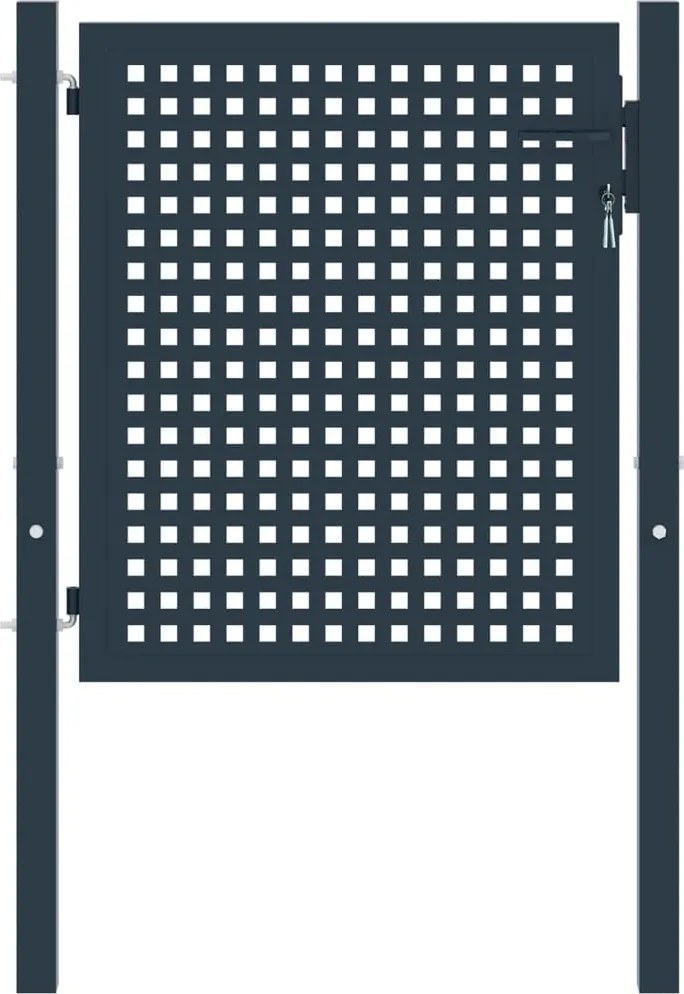 vidaXL Marketos Plotová branka antracitová 102 x 75 cm ocelová