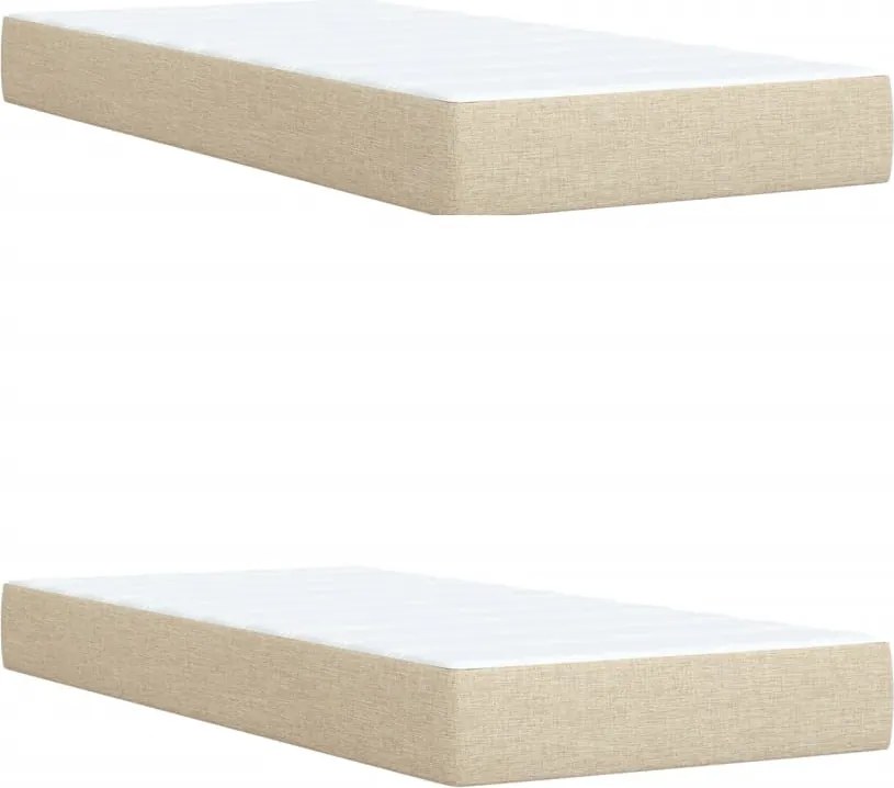 Box spring postel s matrací krémová 200x200 cm textil 3290600