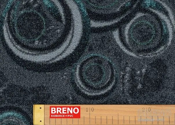 Breno Metrážový koberec DROPS 99 šedý, šíře 500 cm