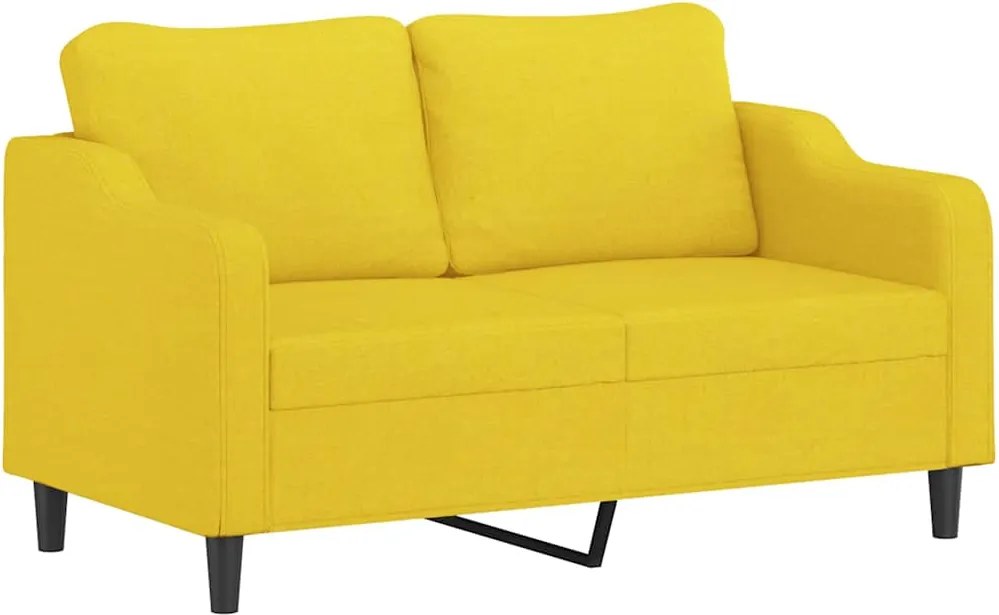 2dílná sedací souprava s polštáři světle žlutá textil 3201823