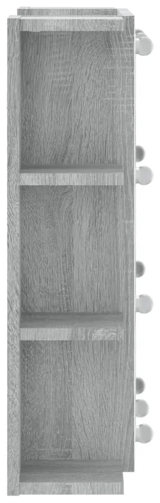 Zrcadlová skříňka s LED šedá sonoma 70 x 16,5 x 60 cm - Default Title