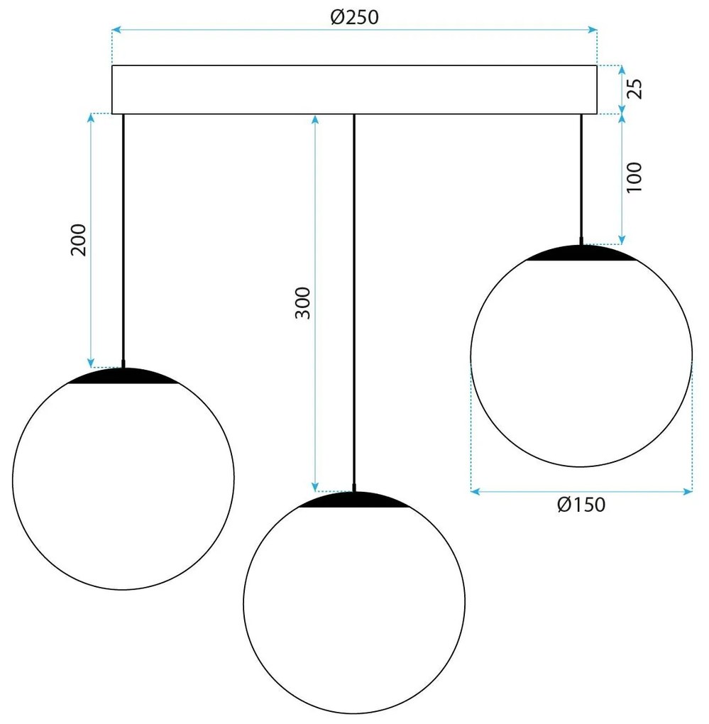 Toolight Závěsné osvětlení Modern APP1815-3CPR černé