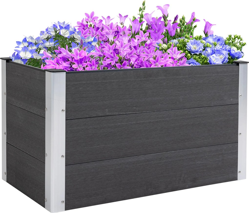 Outsunny Zvedený Záhon z Hliníku, Zahradní Záhon S Studeným Rámem, Květinový Box Odolný Vůči Počasí, Bez Spodní části, Roste Box 100x50x55,5cm pro Ter