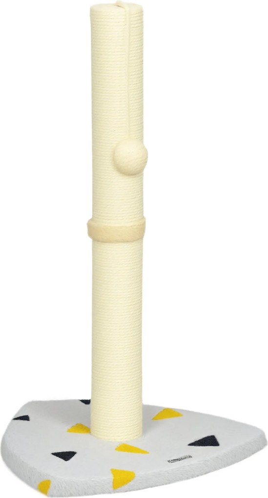PawHut Škrabadlo pro kočky, 62 cm vysoké škrábací zařízení pro kočky, malý kočičí strom s hračkou, škrabadlo z juty, kočičí nábytek, interiér, světle