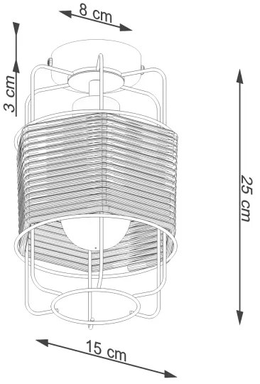 Sollux SL.1299 - Stropní svítidlo GIZUR 1xE27/15W/230V