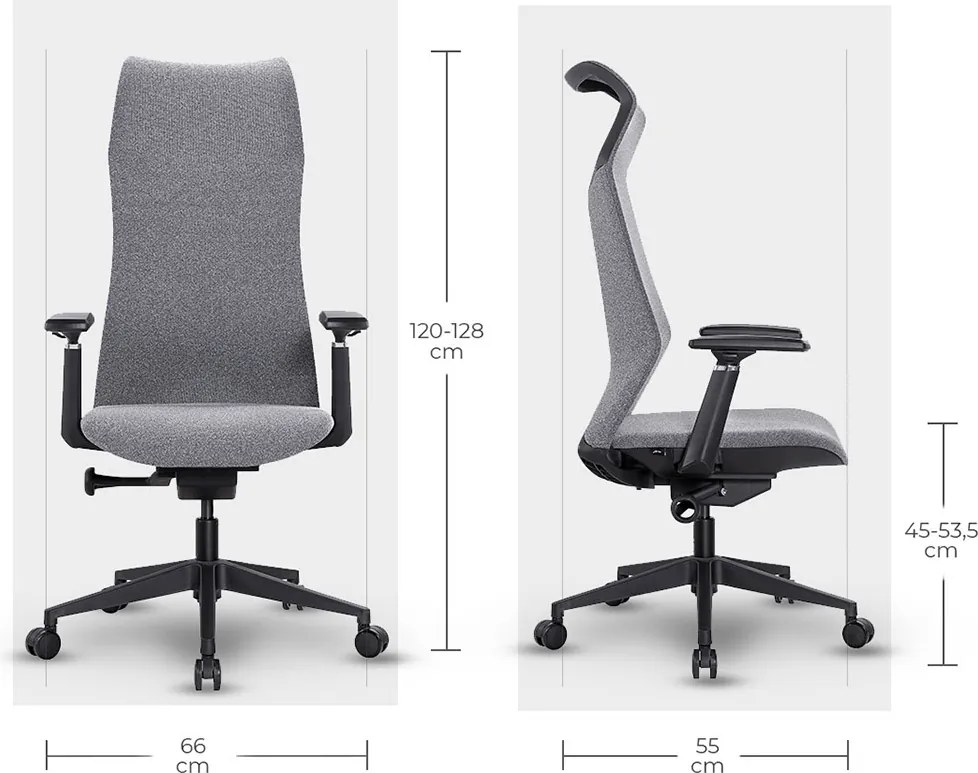 Ergonomická kancelářská židle MOSH Airflow 502 – šedá