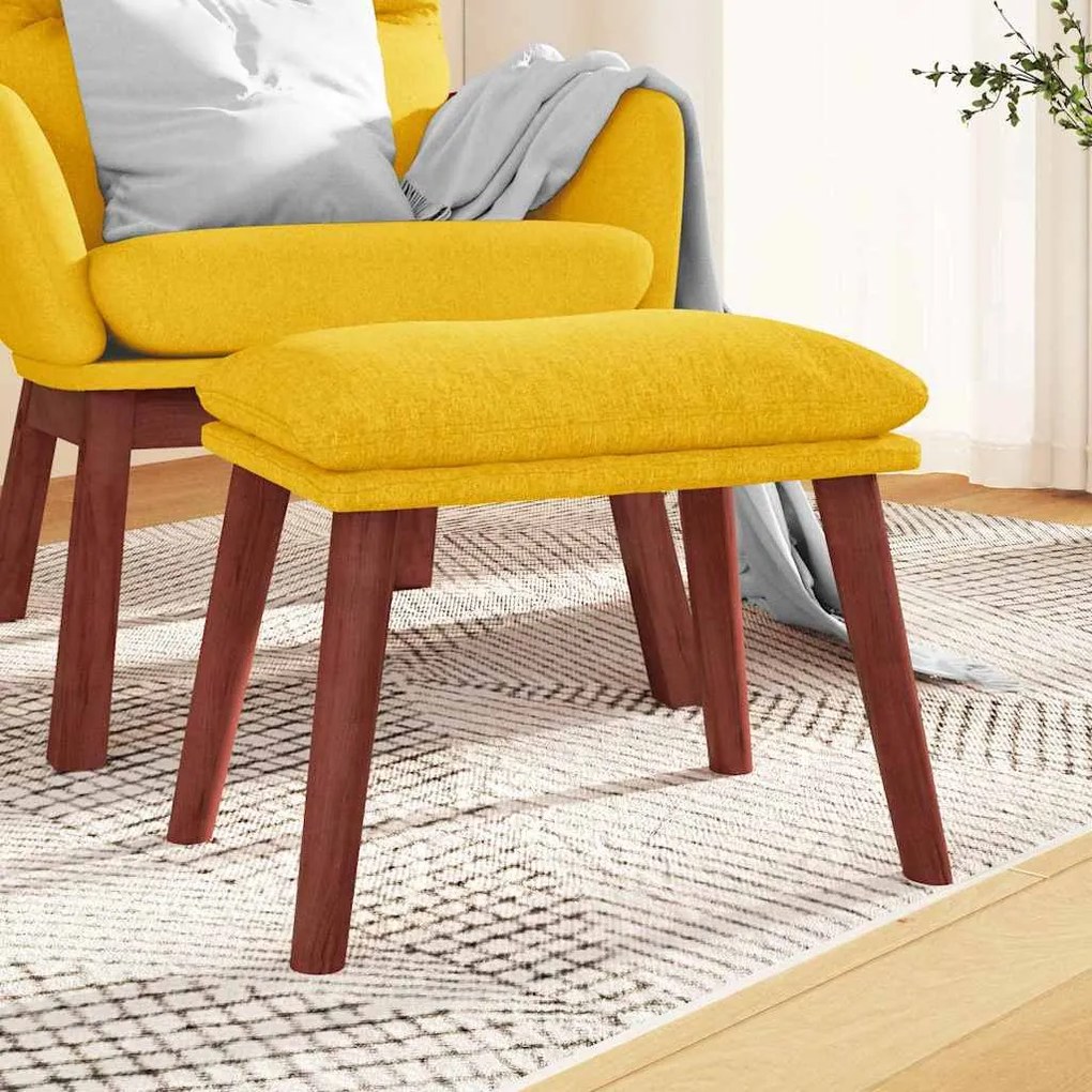 Podnožka hořčicově žlutá 45 x 29,5 x 35 cm textil 341464