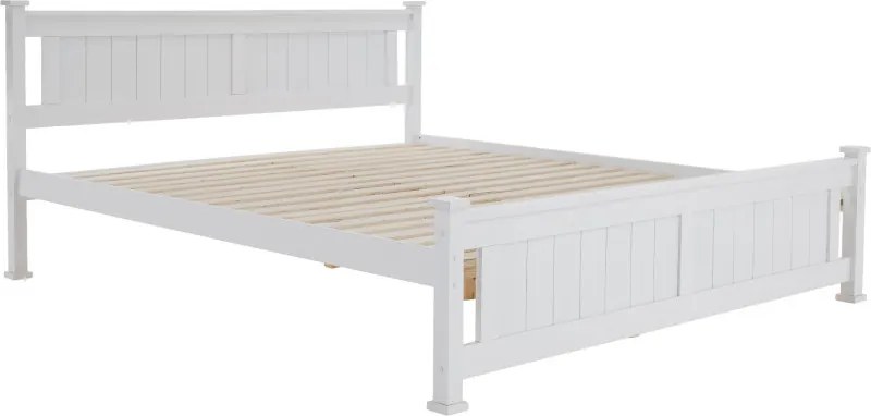 Postel s roštem 160x200, borovicové dřevo/bílá, LUCAS NEW Kondela 0000230730