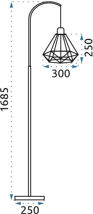 Toolight - Podlahová lampa 1xE27 60W APP538-1F, černá, OSW-04898