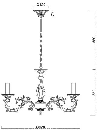 Brilagi - Lustr na řetězu CLASSIC 6xE14/60W/230V mosaz