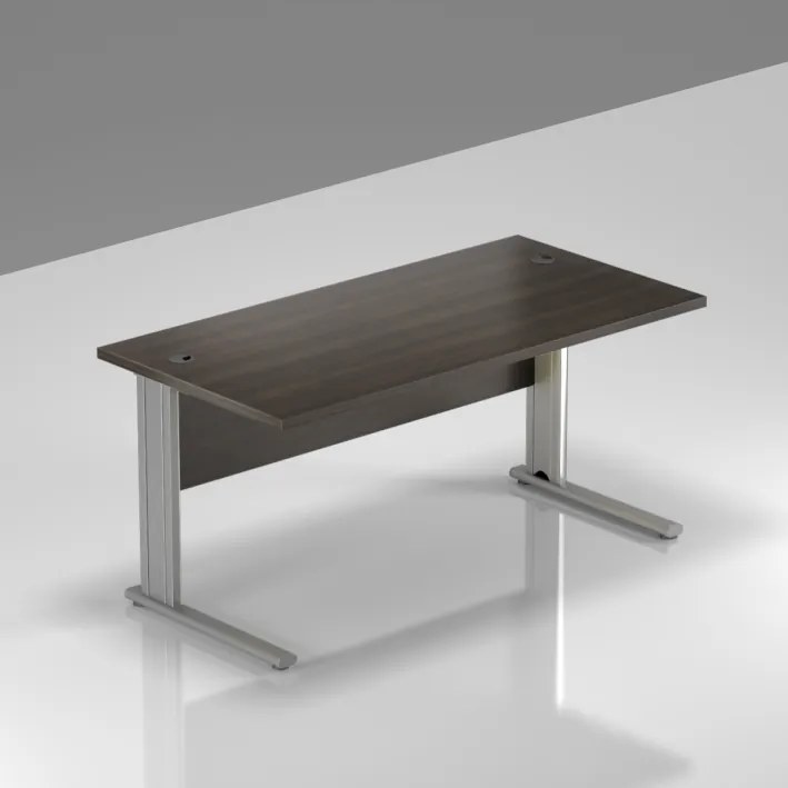 NABYTEK-DESIGNOVY.CZ - BPR14 07 - Kancelářský stůl Komfort, kovová podnož, 140x70x76 cm, kaštan/šedá