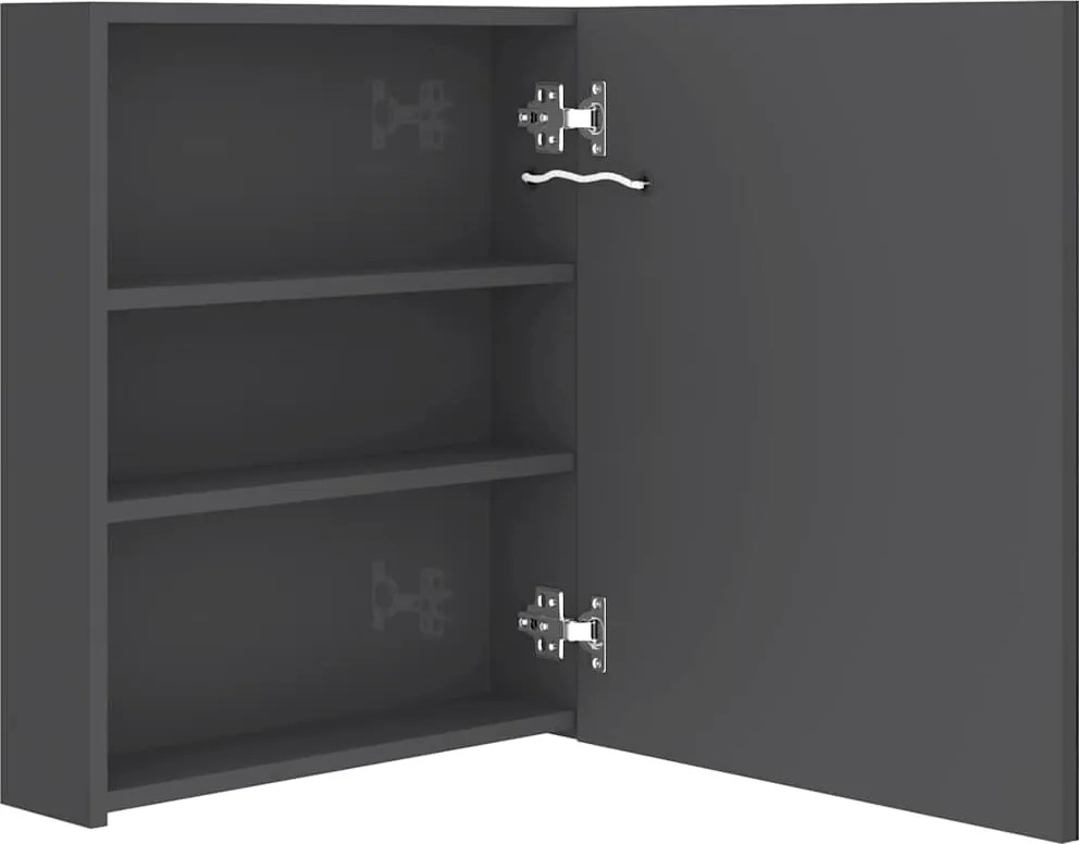 LED koupelnová skříňka se zrcadlem zářivě šedá 50 x 14 x 60 cm 326483