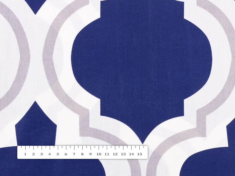 Biante Bavlněný povlak na polštář Sandra SA-295 Modré Maroko na krémovém 30 x 50 cm