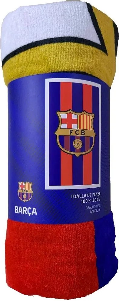 Velká bavlněná osuška FC Barcelona - motiv Blaugrana - 100 x 180 cm