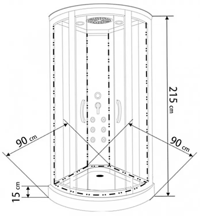 BPS-koupelny Hydromasážní box HYD-Borgio 90, 90x90