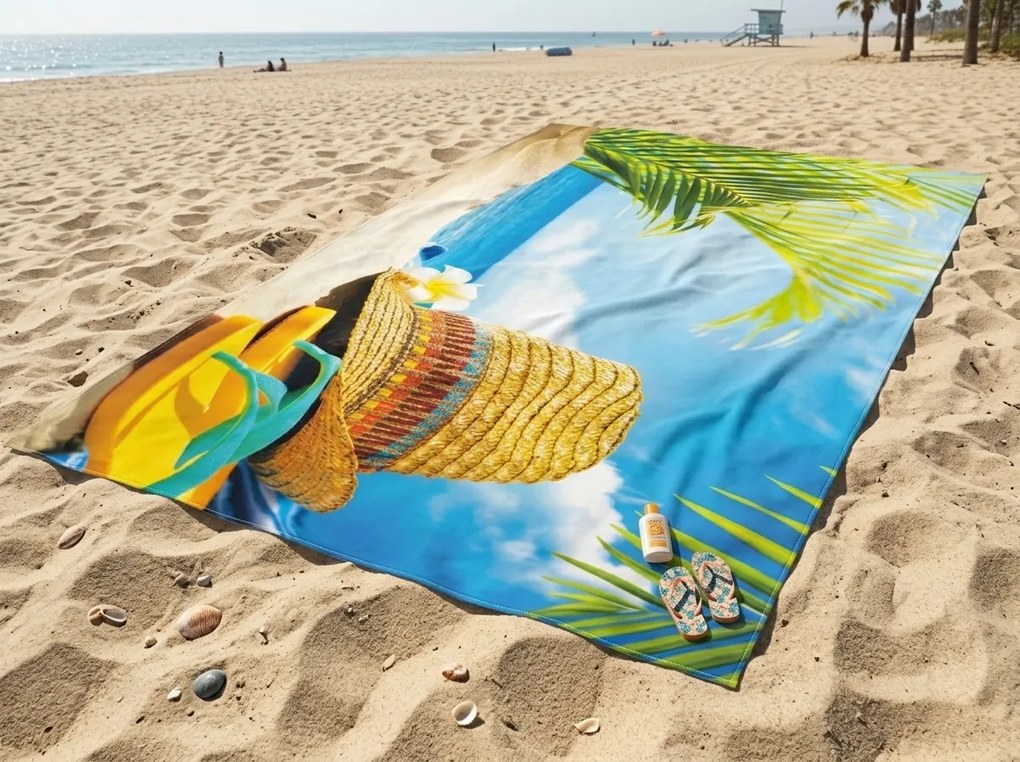 Rychleschnoucí XXL plážová osuška SANDORA barevná 150 x 210 cm, 100% mikrovlákno
